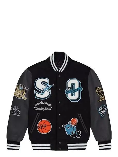 OVO X Scarborough Shooting Stars Varsity Jacket - Black