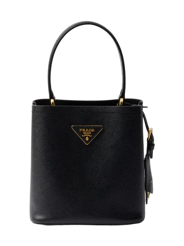 Prada Panier Mini Saffiano Leather Bag - Black
