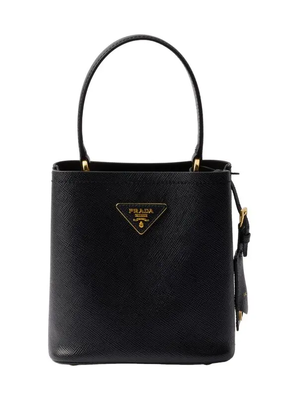 Prada Panier Mini Saffiano Leather Bag - Black