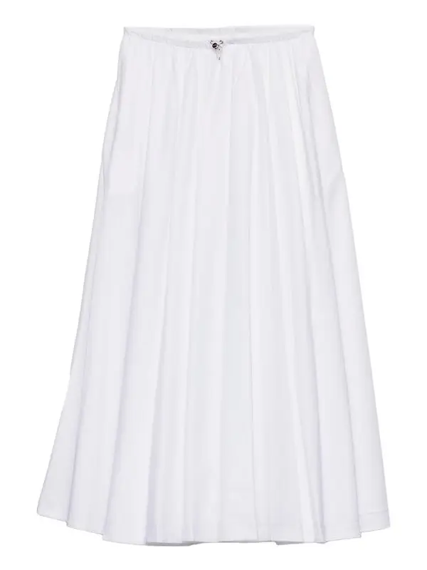 Prada Reversible Cotton Jersey And Re-nylon Circle Skirt - White