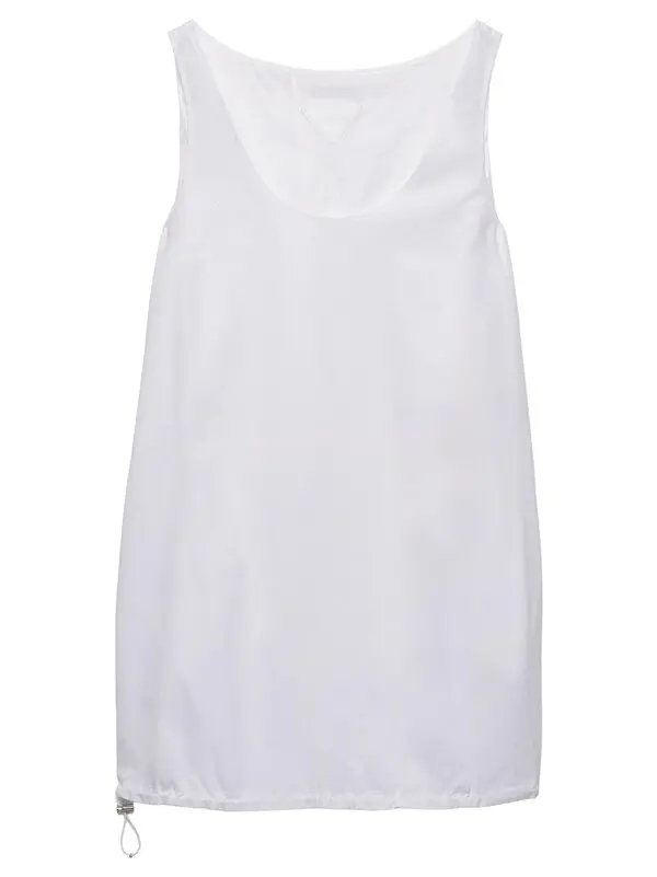 Prada Reversible Cotton Jersey And Re-nylon Mini-dress - White