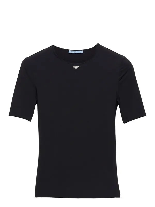 Prada Short-sleeved Stretch T-shirt - Black