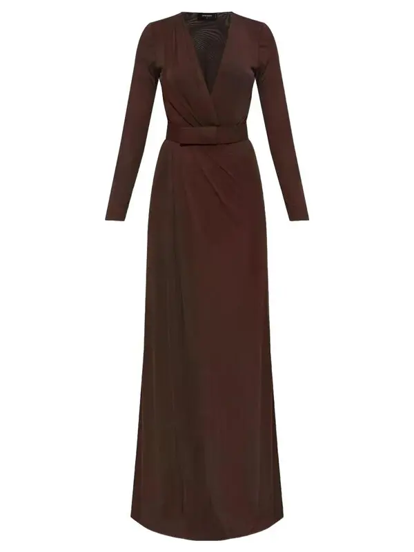 Dsquared2 Long Sleeve V-neck Dress - Brown