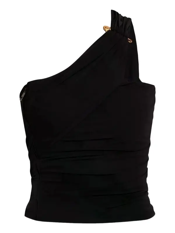 Versace Asymmetrical One-shoulder Top - Black