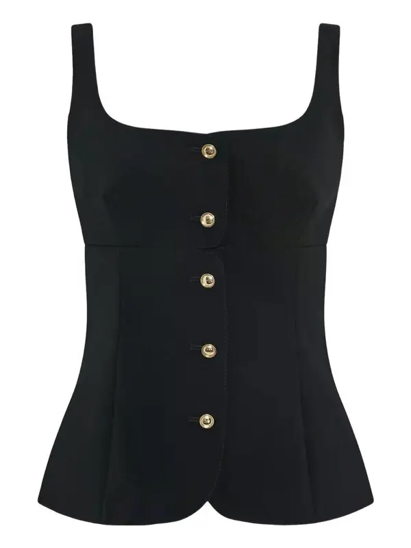 Rosetta Getty Buttoned-up Top - Black