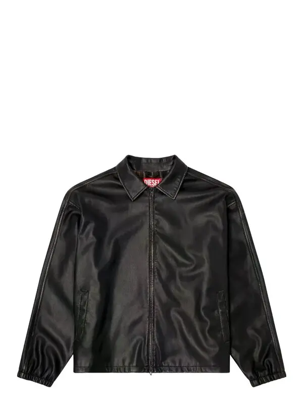 DIESEL® Zip-front Panelled Jacket - Black