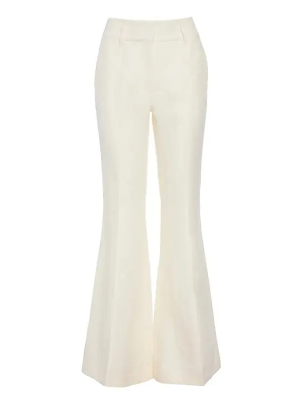 Gabriela Hearst Rhein Flare Pant In Linen Twill - Ivory