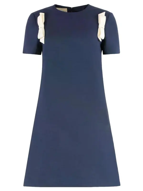 Valentino Garavani Bow-embellished Shift Dress - Blue