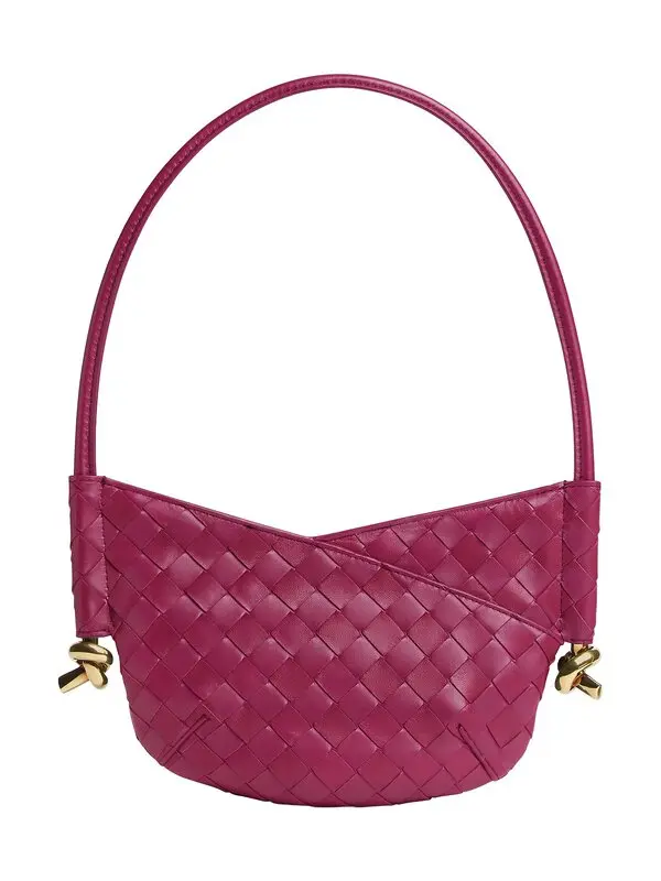 BOTTEGA  VENETA Mini Intrecciato Leather Shoulder Bag - Cinnabar