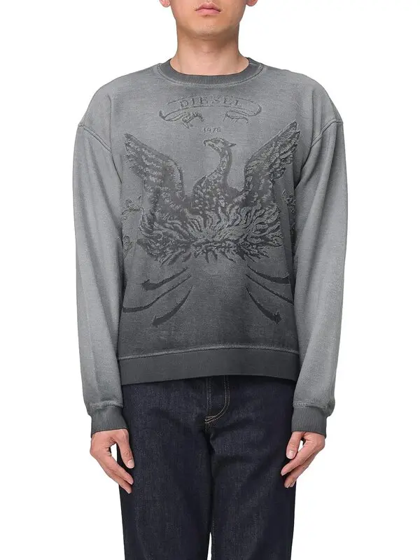 DIESEL Printed Long Sleeve Sweatshirt - Grey