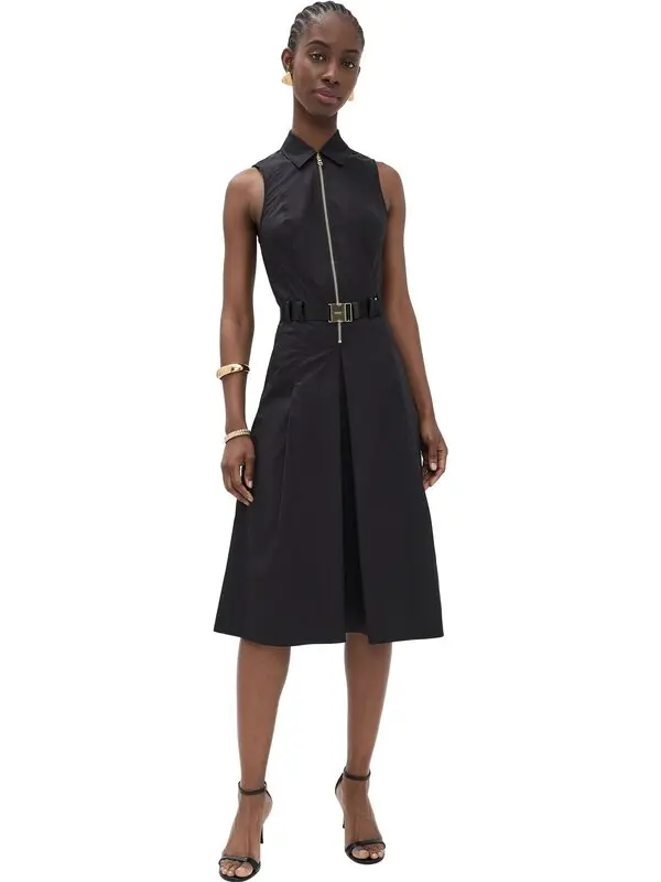 L'Agence Kylo Belted Shirt Dress - Black