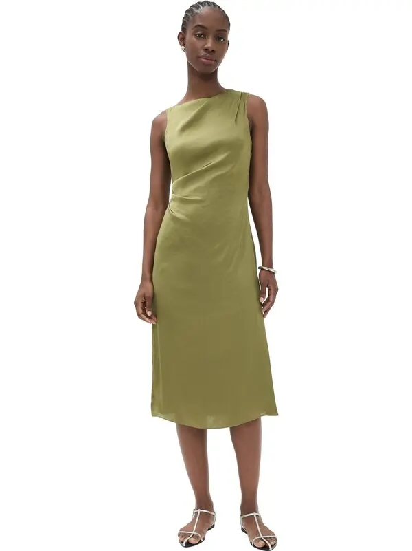 Theory Shoulder Drape Dress - Avocado