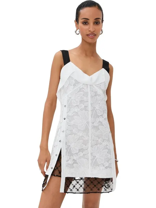 3.1 Phillip Lim Corded Lace Organza Mini Dress - White/black