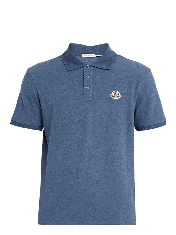 Moncler Chest-logo Pique Polo Shirt - Navy