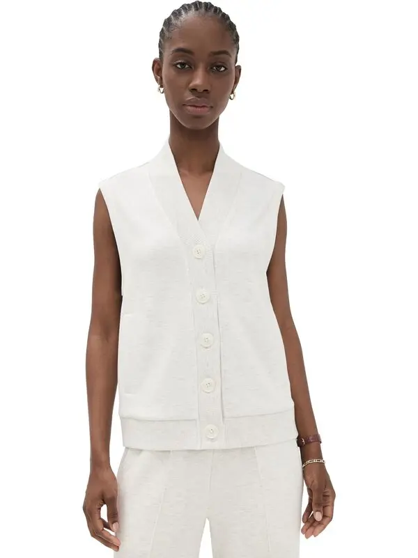 Varley Vicky Button Gilet - Ivory Marl