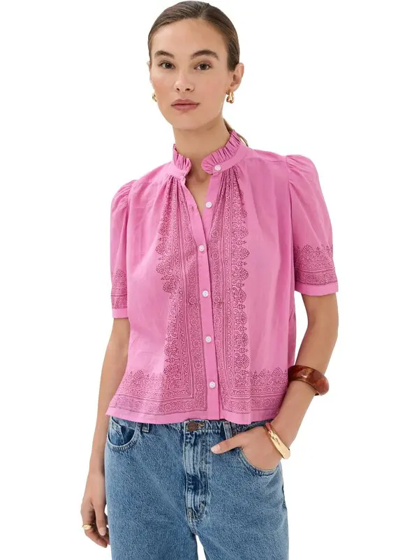 Alix Of Bohemia Winn Tile Shirt - Fuchsia