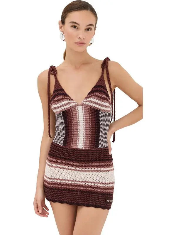 Attico Striped Knit Mini Dress - Pink Shades