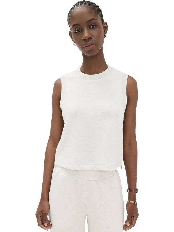 Varley Shea Crop Tank - Ivory Marl