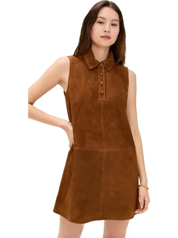 FRAME The Suede City Shift Dress - Sepia