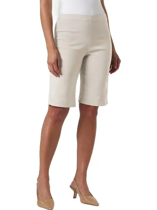 FRANNE GOLDE Slim Stretch Bermuda Short - Bisque