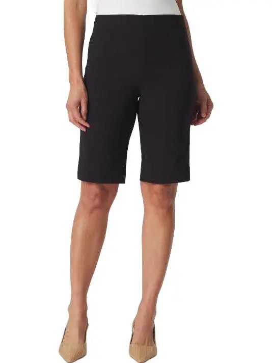 FRANNE GOLDE Slim Stretch Bermuda Short - Black