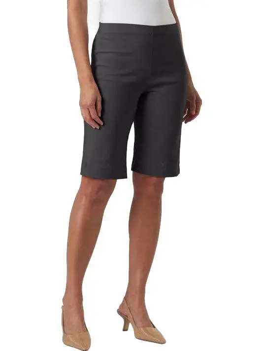 FRANNE GOLDE Slim Stretch Bermuda Short - Carbon