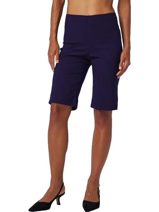 FRANNE GOLDE Slim Stretch Bermuda Short - Navy
