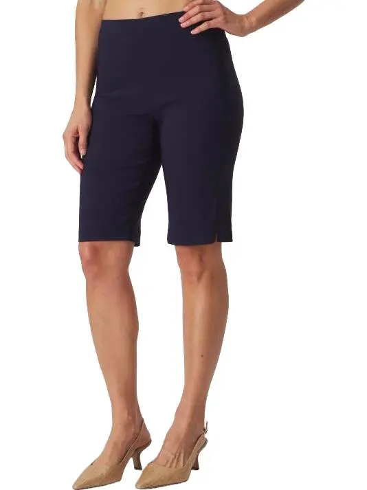 FRANNE GOLDE Slim Stretch Bermuda Short - Navy