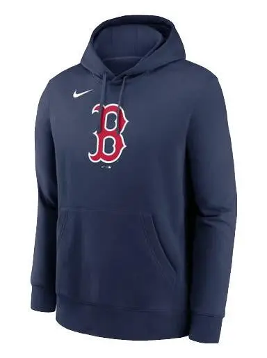 Nike Boston Red Sox Logo Club Fleece Pullover Hoodie - Navy