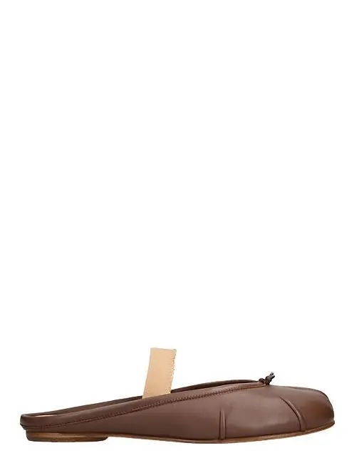MAISON MARGIELA Tabi Band Leather Mules - Brown