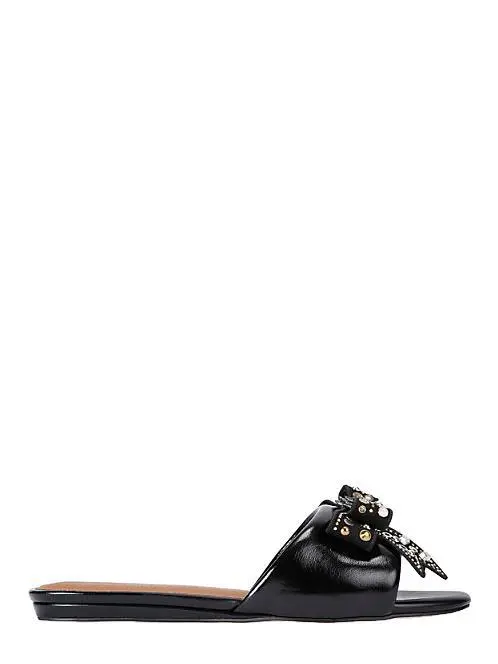Kurt Geiger Kensington Bow Patent-leather Sandals - Black/comb