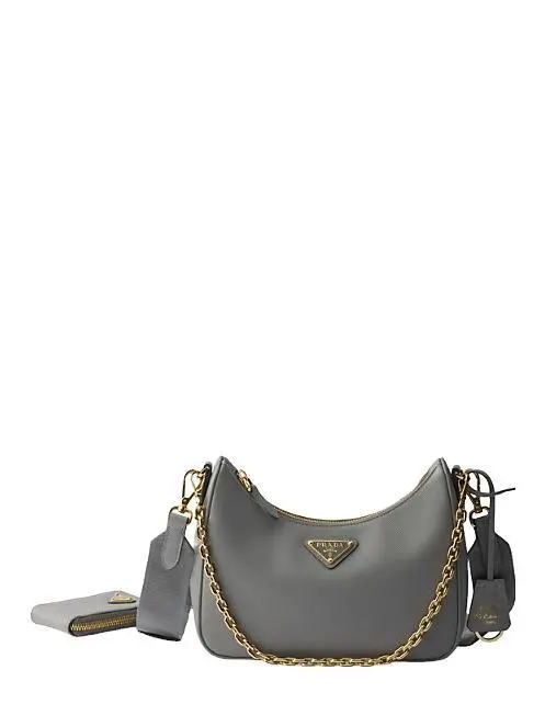 Prada Re-edition 2005 Leather Cross-body Bag - Grey