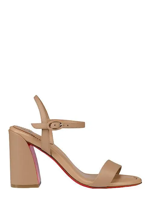 CHRISTIAN LOUBOUTIN Miss Jane 85 Leather Heeled Sandals - Blush