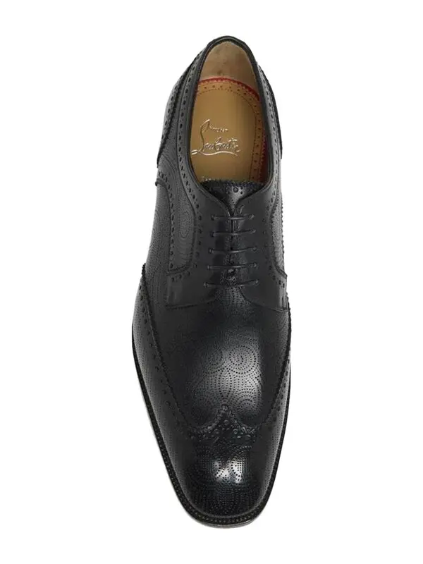 CHRISTIAN LOUBOUTIN Grave Leather Derby Shoes - Black