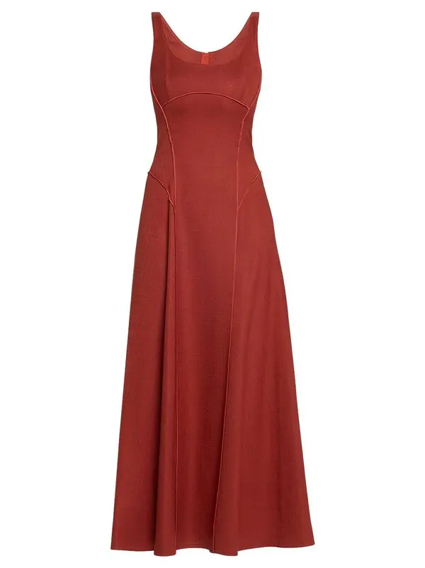 Adam Lippes Sleeveless Stretch Canvas Maxi Dress - Sienna