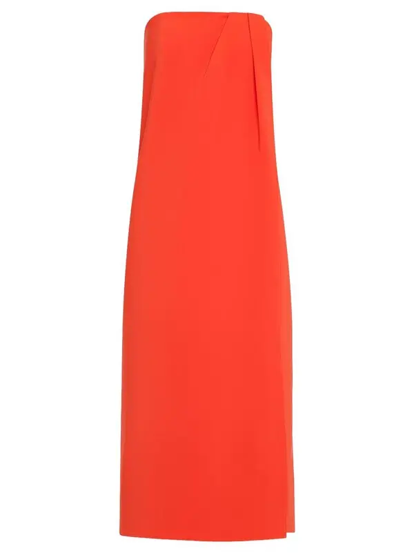 ET OCHS Anika Strapless Draped Midi Dress - Flame