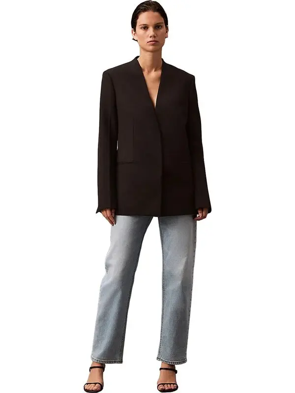 Calvin Klein Classic Crepe Blazer - Black Beauty