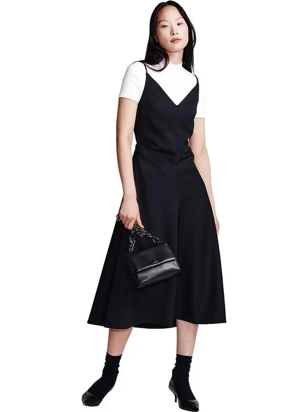 Calvin Klein Wool Blend Tailored Dress - Black