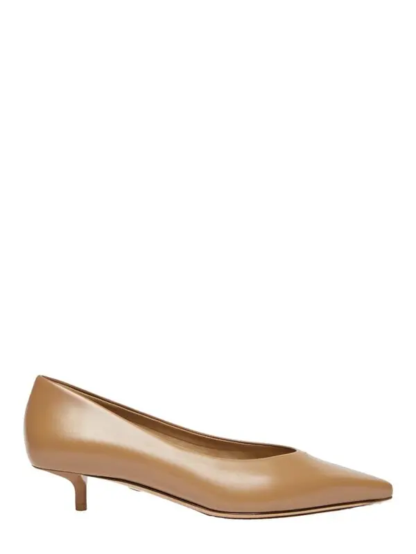 Max Mara Kitten-heel Leather Court Shoes - Camel
