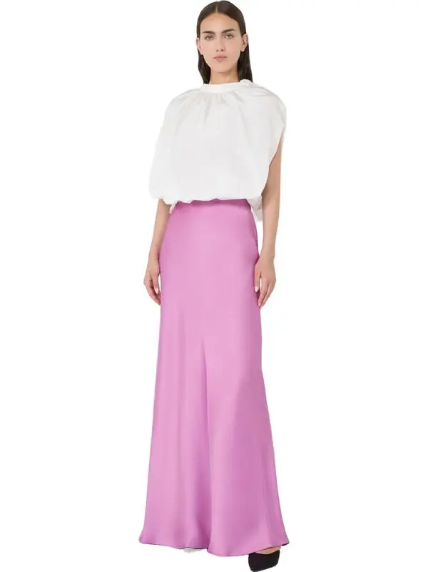 Max Mara Long Envers Satin Skirt - Hydrangea Pink