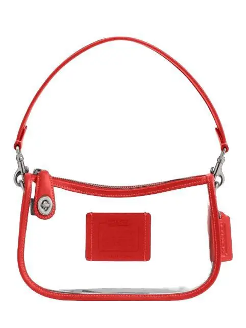 COACH® Stadium Swinger Bag - Signature Canvas/silver/sport Red