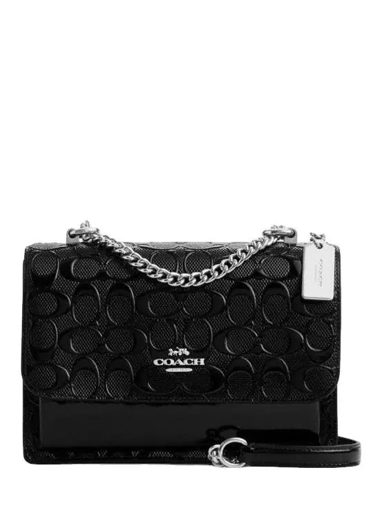COACH® Klare Crossbody Bag In Signature Leather - Patent Leather/silver/black