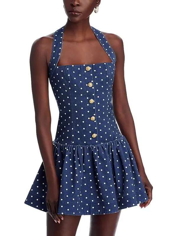 Cara Cara Felicity Mini Dress - Dots Navy