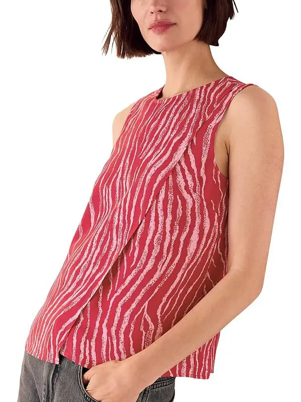 Whistles Zebra Layered Tank Top - Red/multi