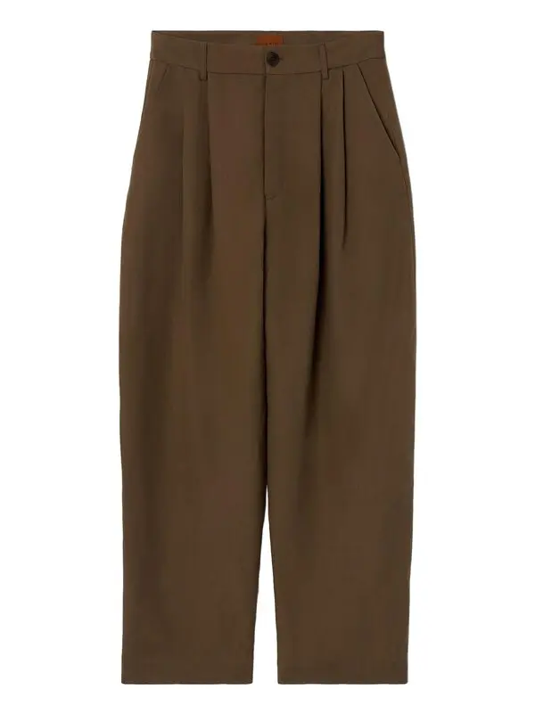 JAMIE HALLER Pleated Trousers - Khaki