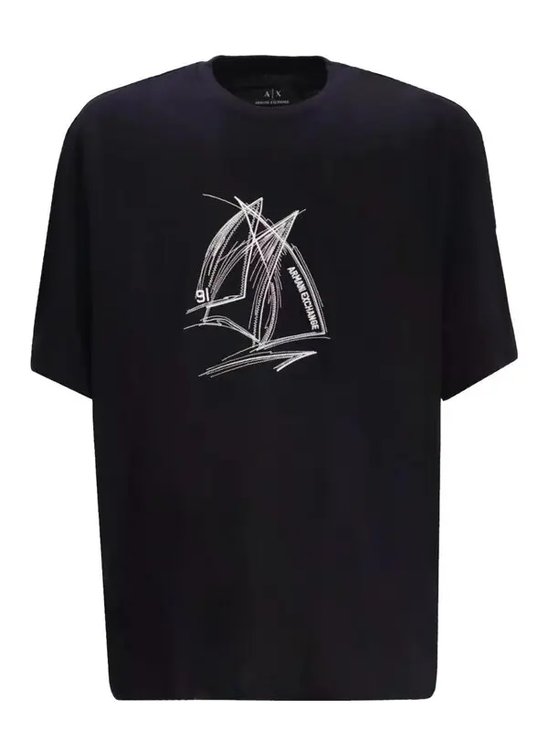 Armani Exchange Sailboat-print T-shirt - Black