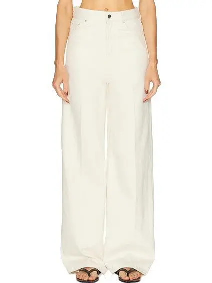 TOTEME High Waisted Wide Leg Jeans - Ecru