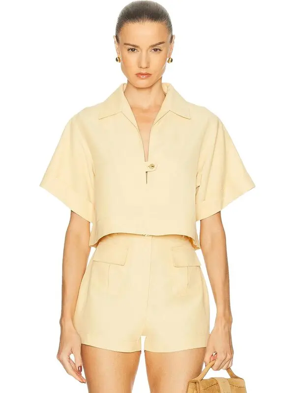 Matthew Bruch Popover Shirt - Pale Yellow