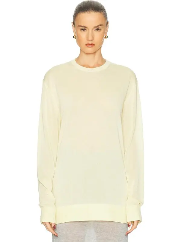 TOTEME Long Sleeve Knit Sweater - Straw