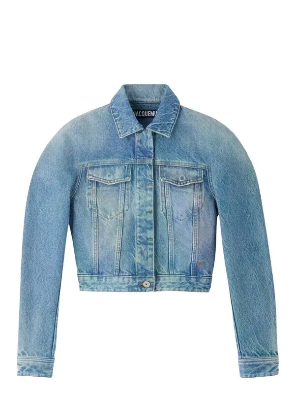 Jacquemus Denim Cropped Jacket - Blue